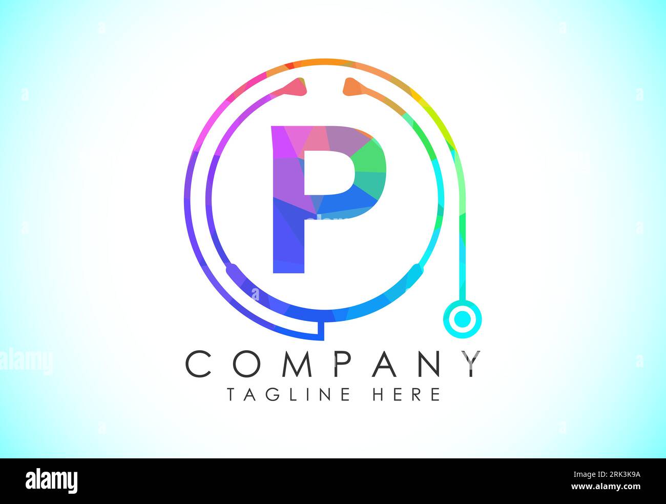 Initial English alphabet with doctor stethoscope. Vector stethoscope ...