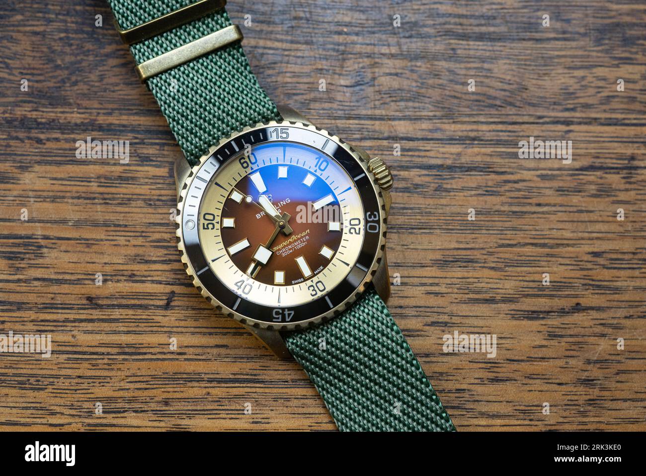 Photographs of the 2022 Breitling SuperOcean Bronze 44mm, reference ...