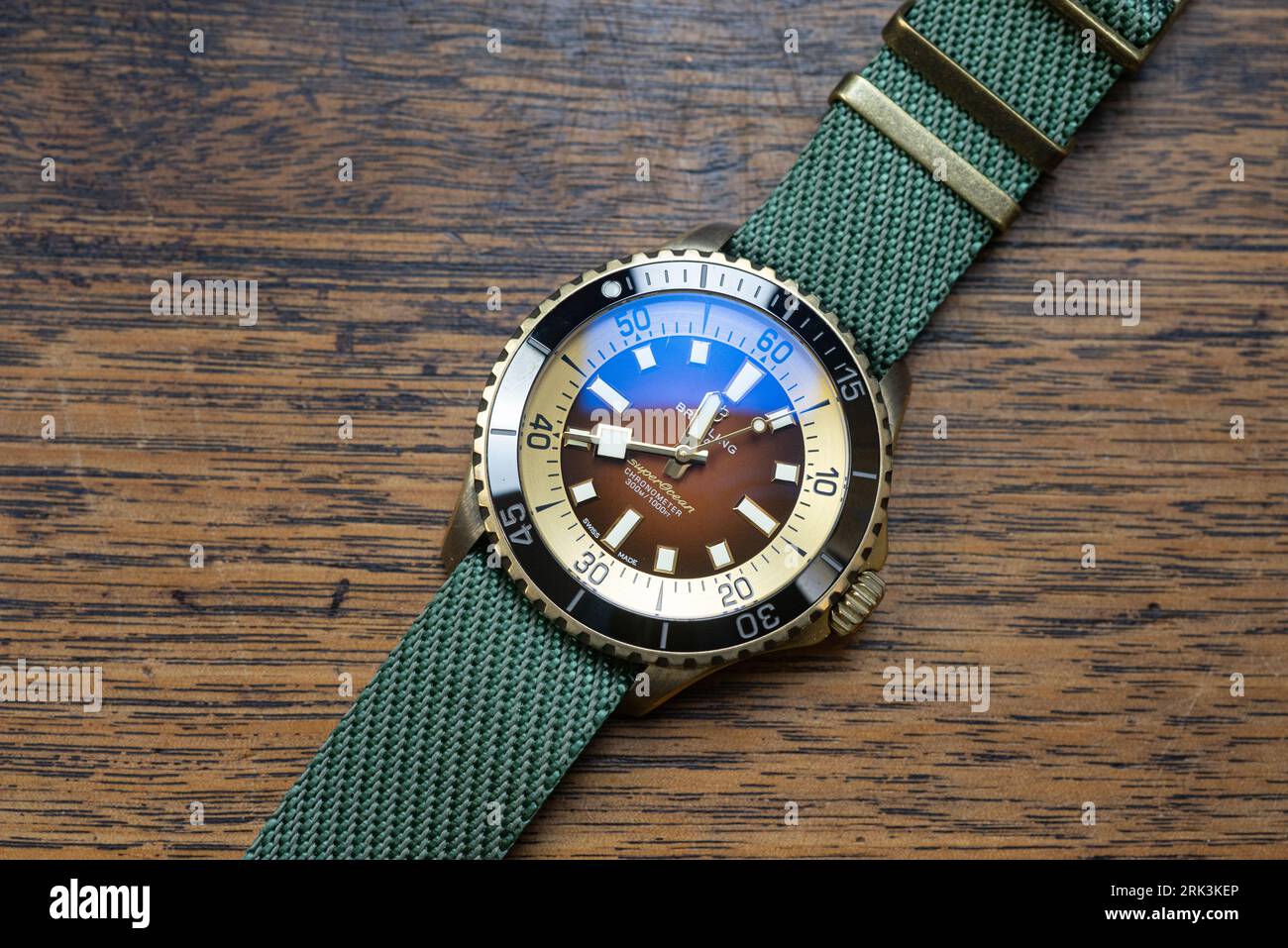 Photographs of the 2022 Breitling SuperOcean Bronze 44mm, reference ...