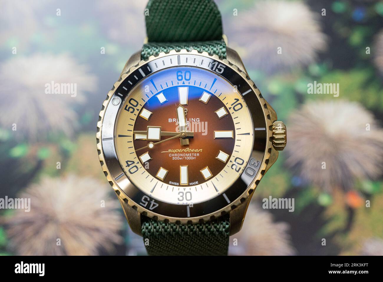 Photographs of the 2022 Breitling SuperOcean Bronze 44mm, reference ...
