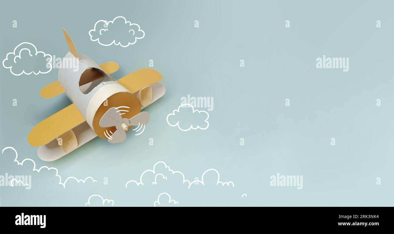 The idea of recycling a roll of toilet paper into a toy airplane. Craft ...
