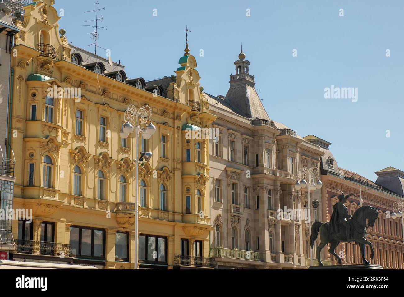 Ban Josip Jelacic square Zagreb Croatia architecture city town building ...