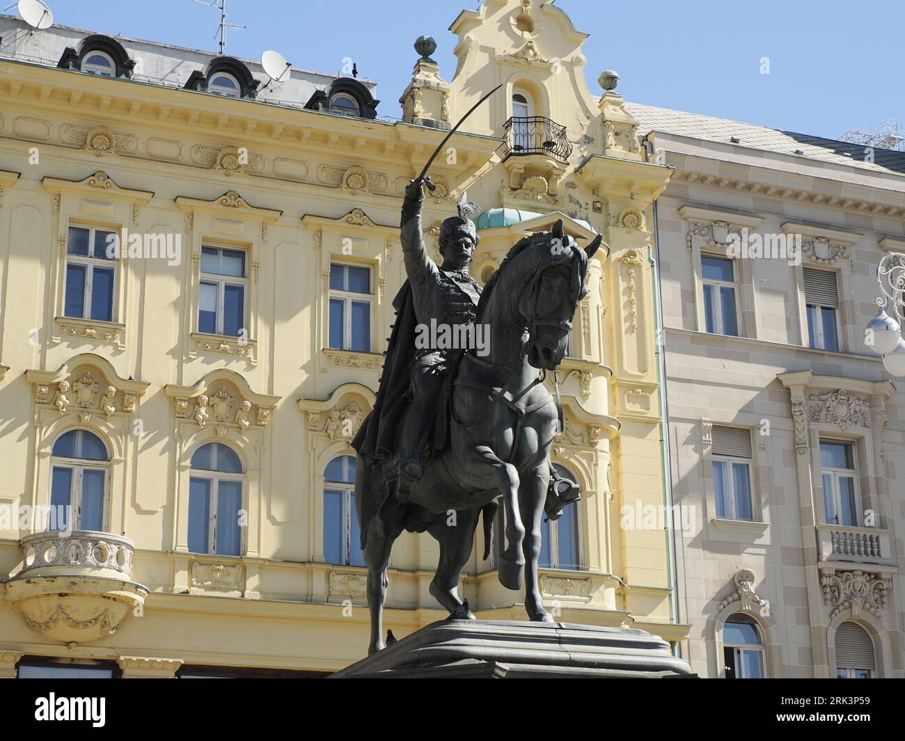 Ban Josip Jelacic square Zagreb Croatia architecture city town building ...