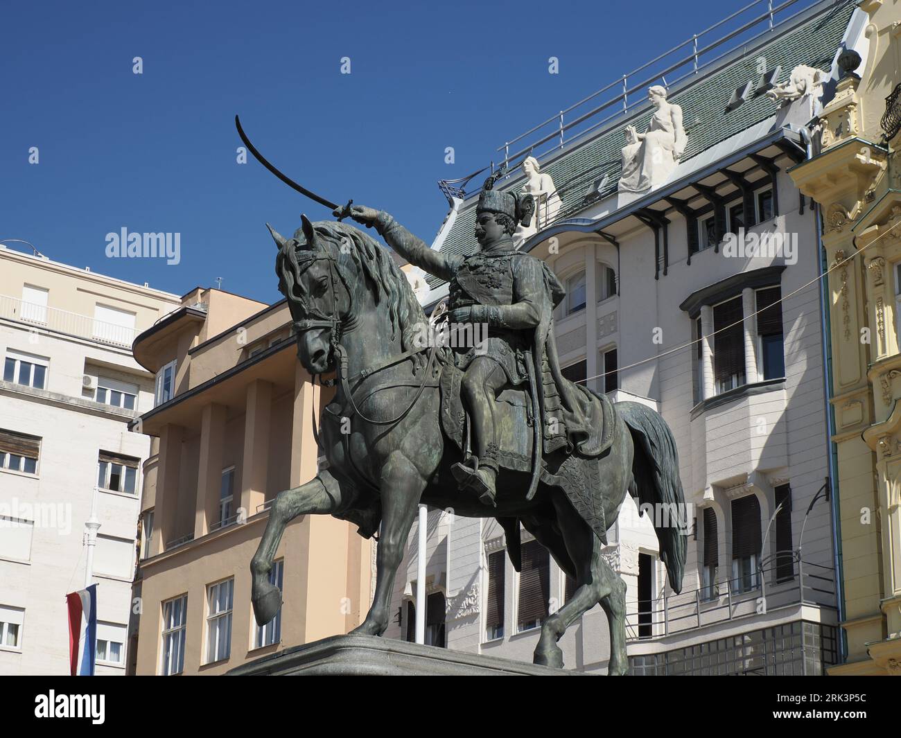 Ban Josip Jelacic square Zagreb Croatia architecture city town building ...