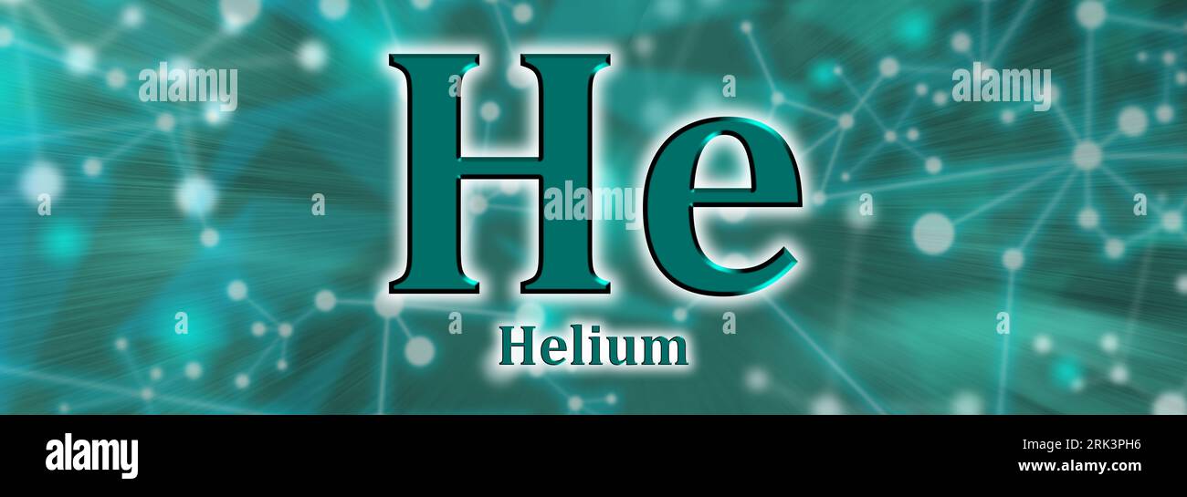 He symbol. Helium chemical element on green network background Stock ...