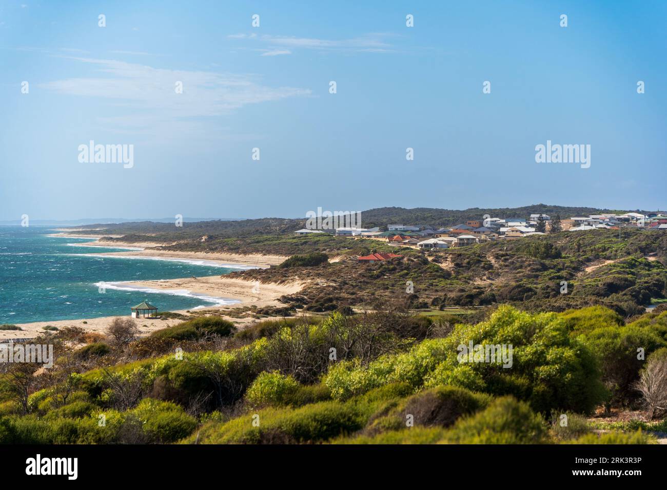 View of Port Denison - Dongara from the lookout at Sandy's Ladder Stock ...