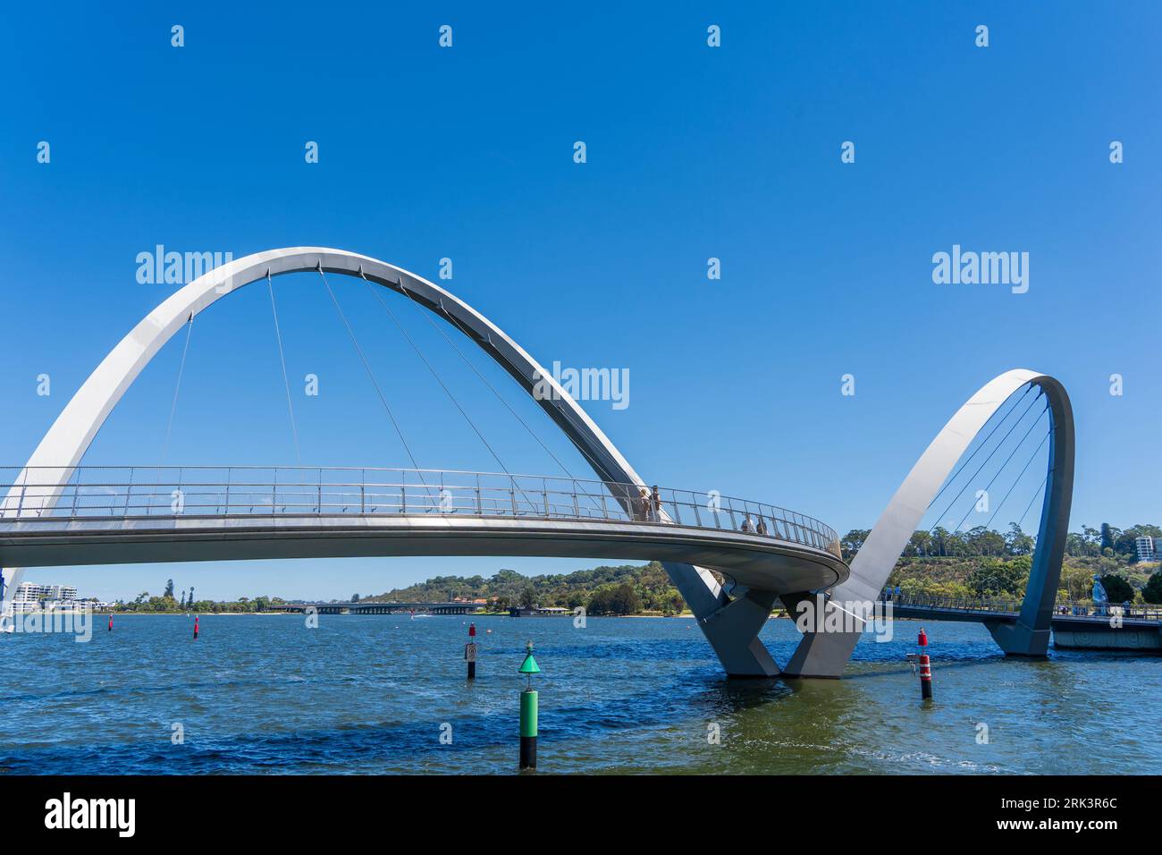 Elizabeth Quay Bridge in Perth Central Business District Stock Photo ...