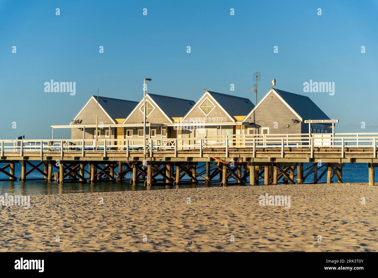 Busselton Jetty during golden hour Stock Photo - Alamy