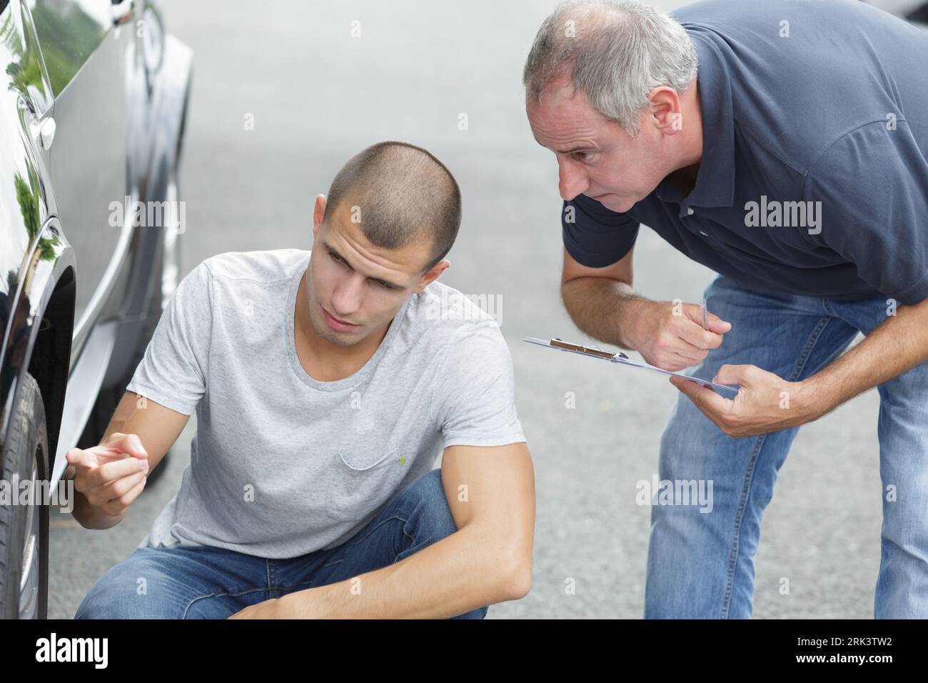 a car tired problem outdoors Stock Photo - Alamy
