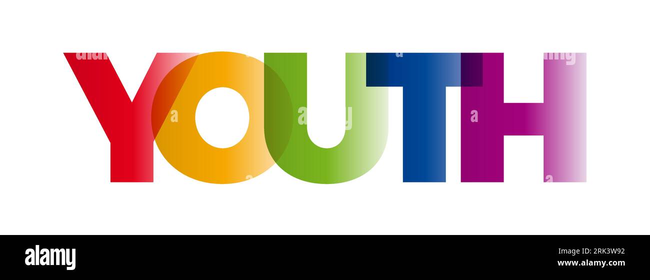 The word Youth. Vector banner with the text colored rainbow Stock ...