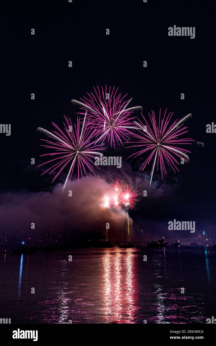 Fireworks over the water as part of the 2023 British Firework ...