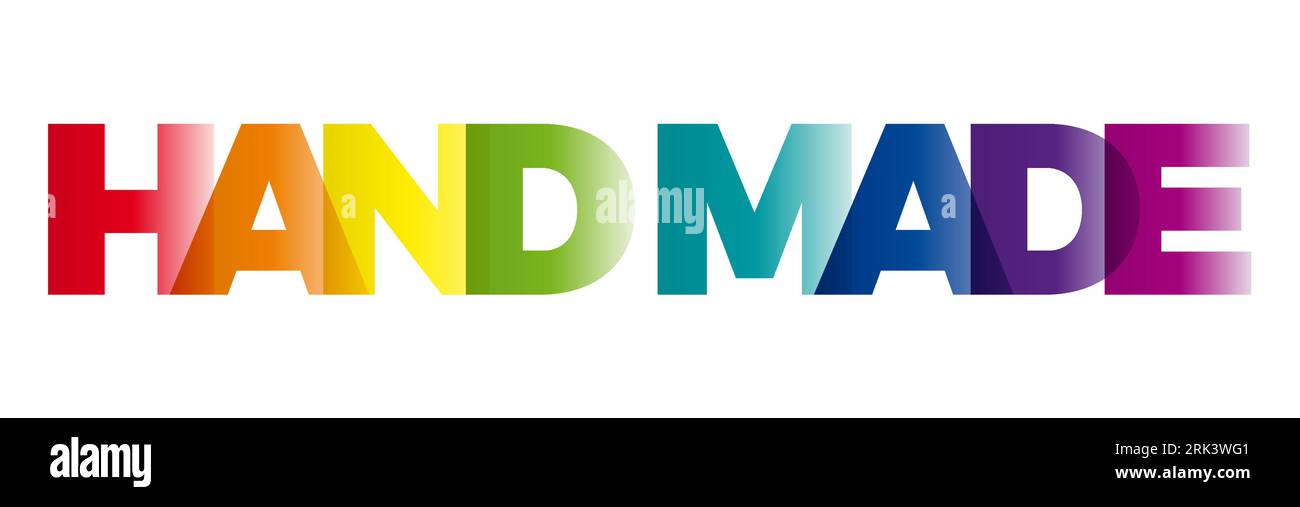 The word Hand made. Vector banner with the text colored rainbow Stock ...