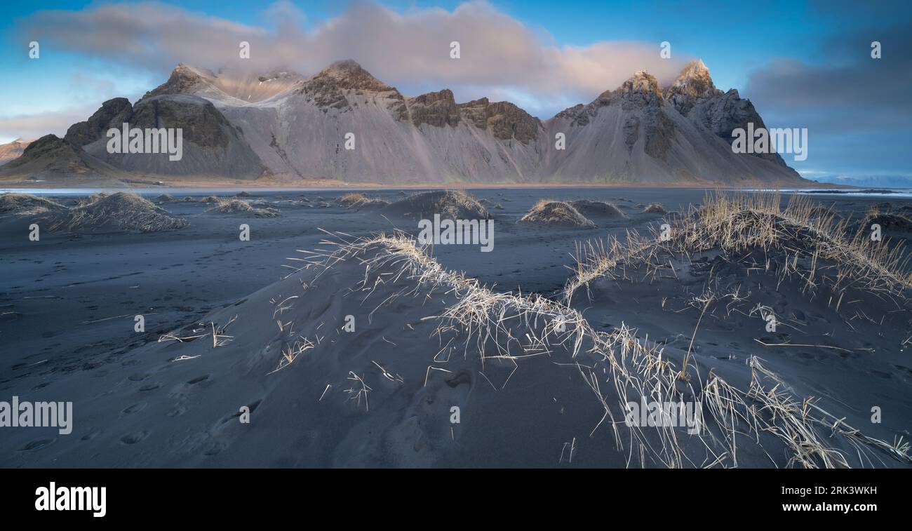 Coastal landscape dunes stokksnes hi-res stock photography and images ...
