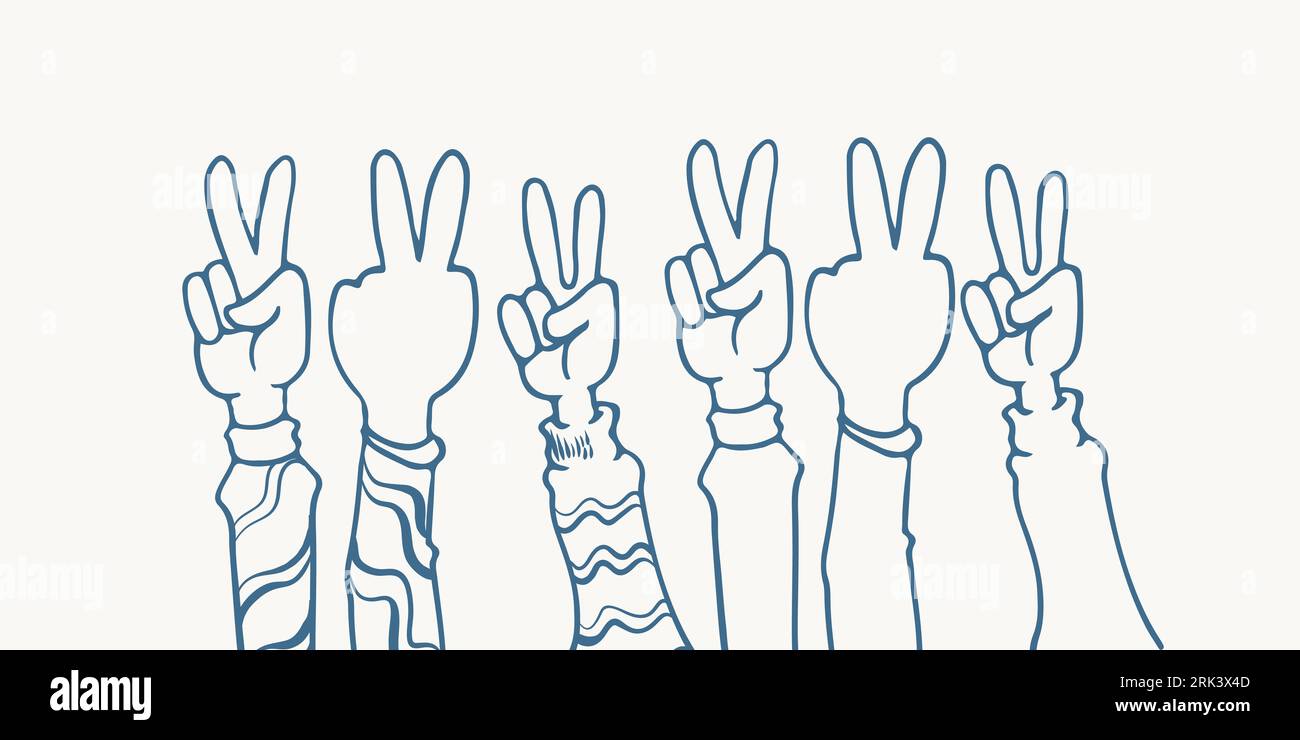 hand drawn six hands clapping ovation illustration sketch isolated on ...