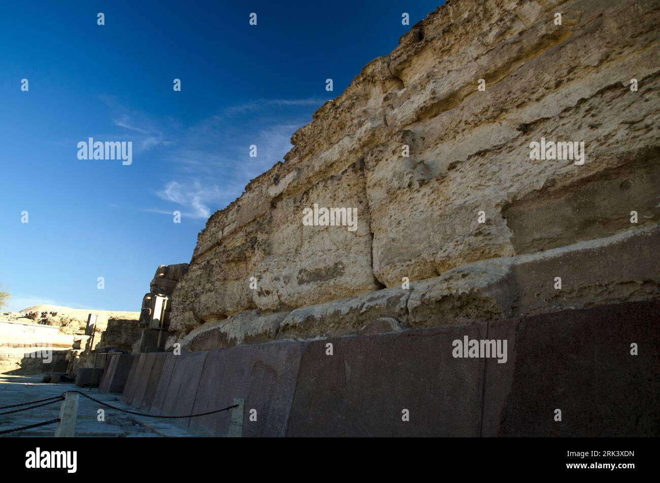 Stones of Great pyramid of Giza on the blue sky background. Secrets of ...