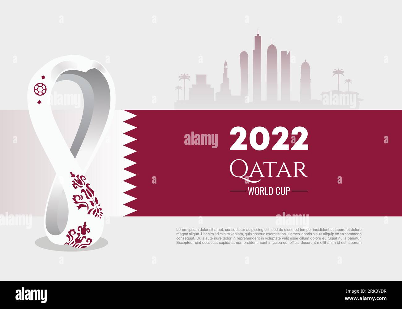 2022 world cup Qatar background with burgundy color and Qatar ornament ...