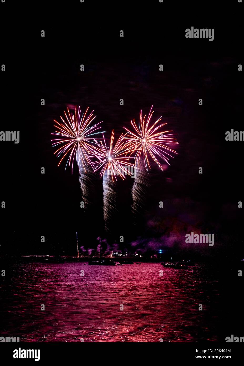 Fireworks over the harbour water as part of the 2023 British Firework ...