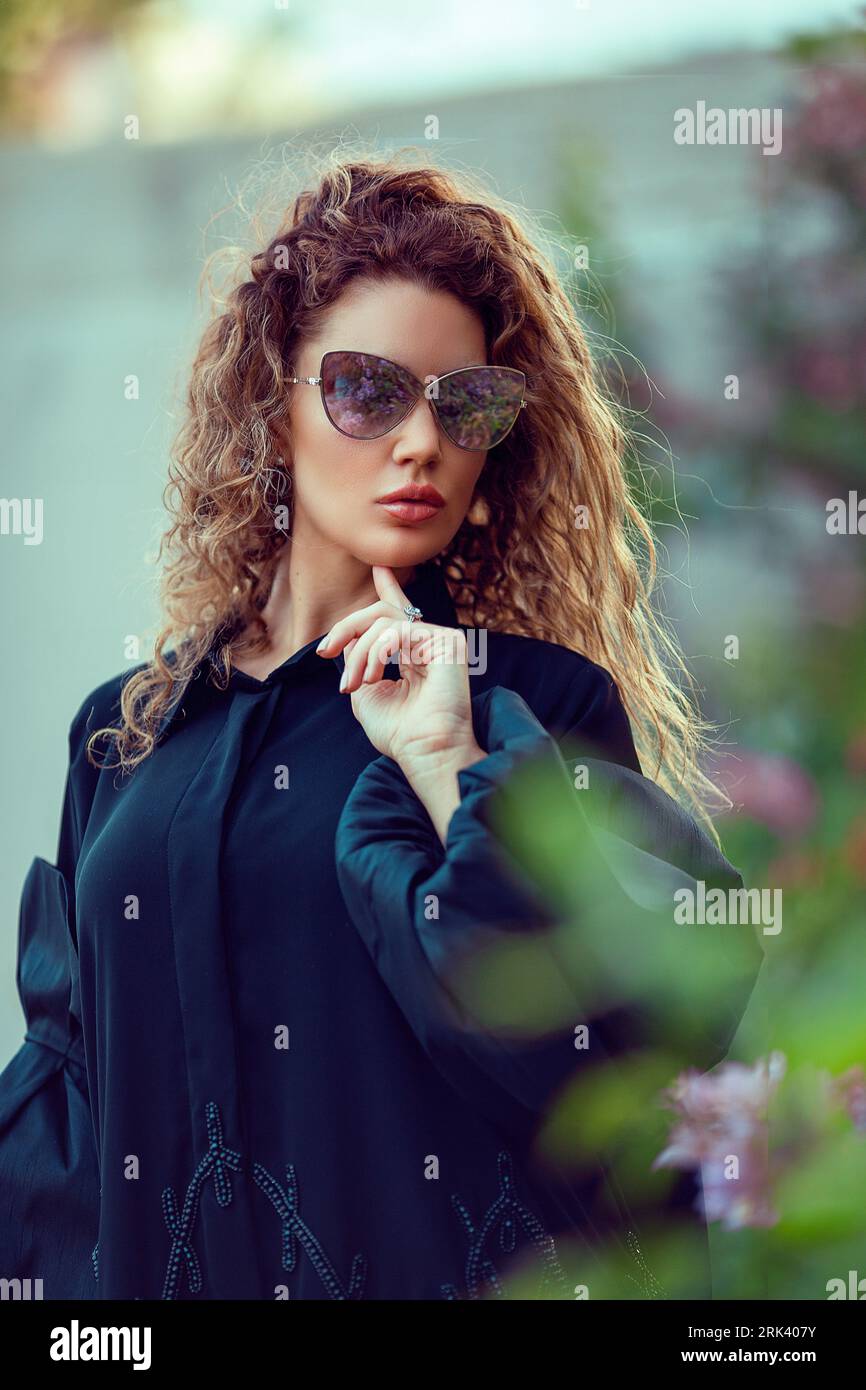 Arab women in traditional Designer Abaya Dress. Fashion Concept Stock ...