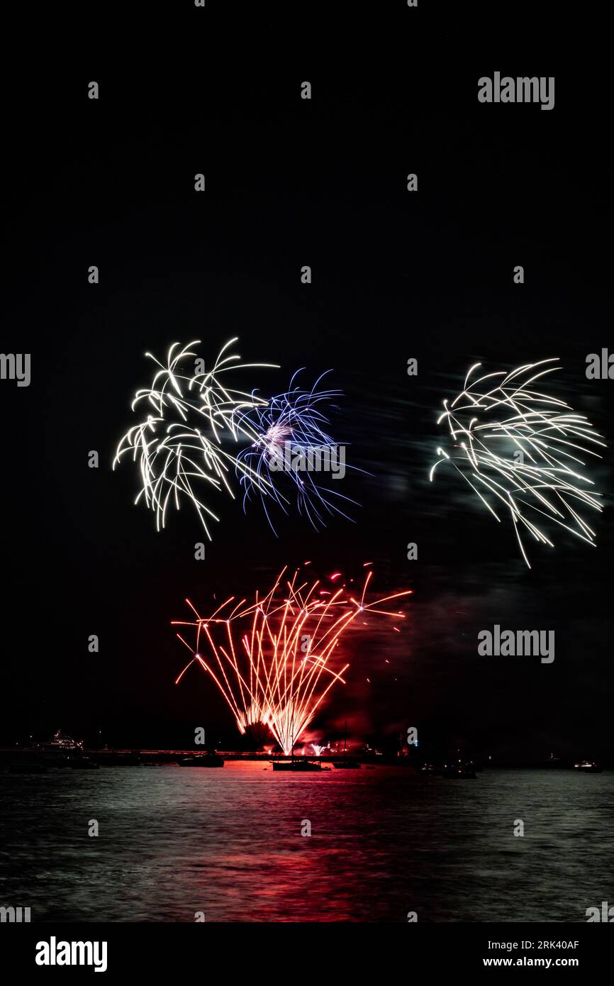 Fireworks over the harbour water as part of the 2023 British Firework ...