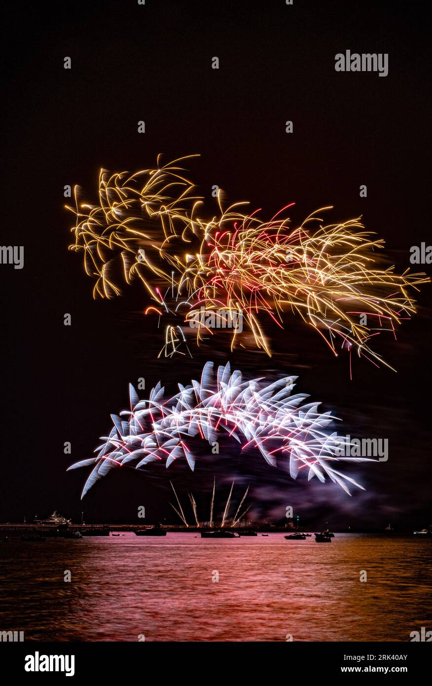 Fireworks over the harbour water as part of the 2023 British Firework ...