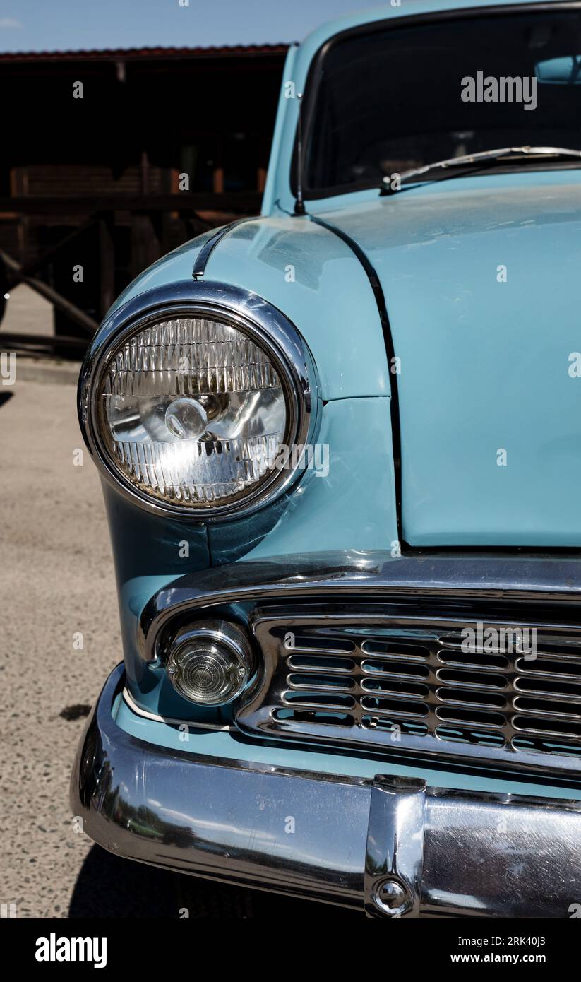 Classic car headlights close-up. Old retro auto Stock Photo - Alamy