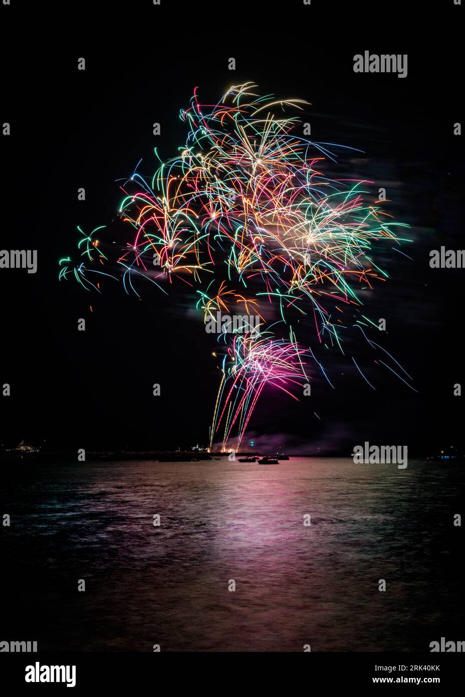 Fireworks over the harbour water as part of the 2023 British Firework ...