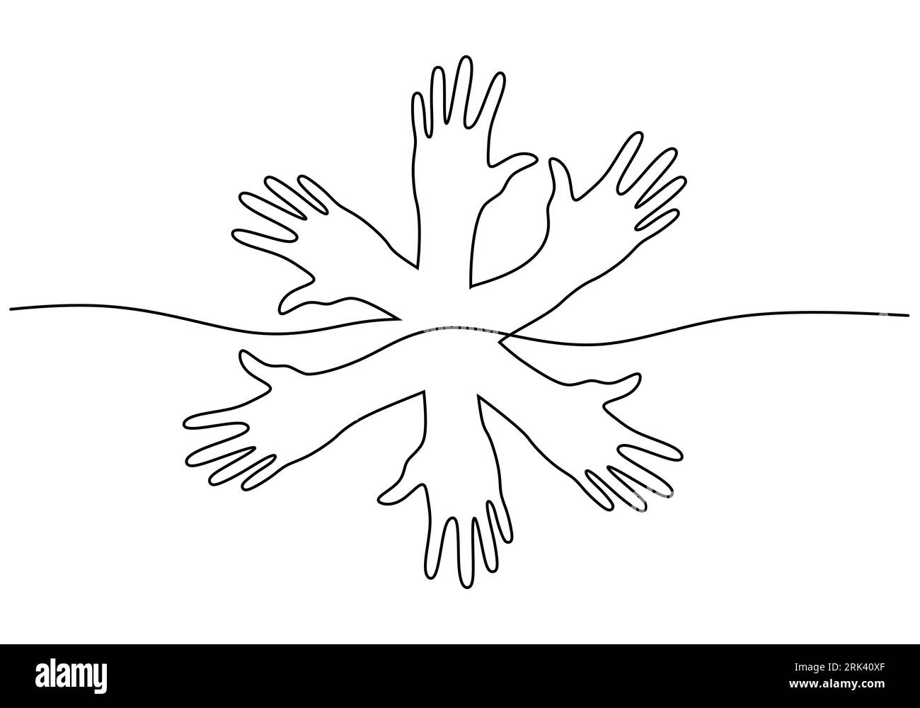 One continuous single line of hand ovation peace isolated on white ...