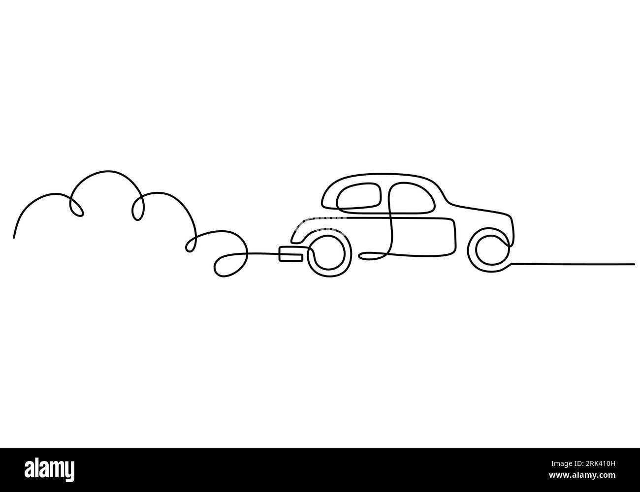 One continuous single line of classic car isolated on white background ...