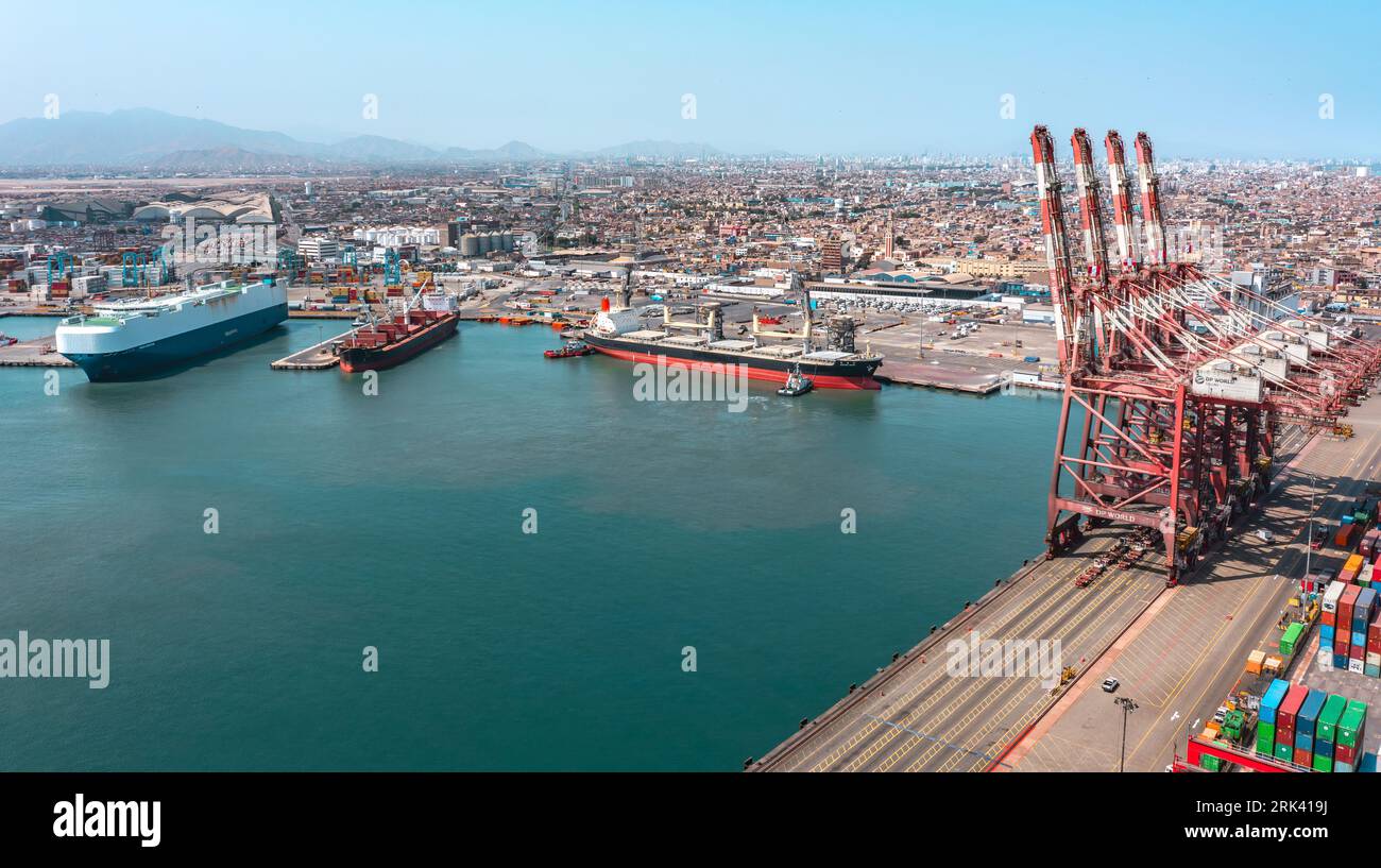 Callao, Lima. Peru 2023. View of dock and containers in the Expansion ...