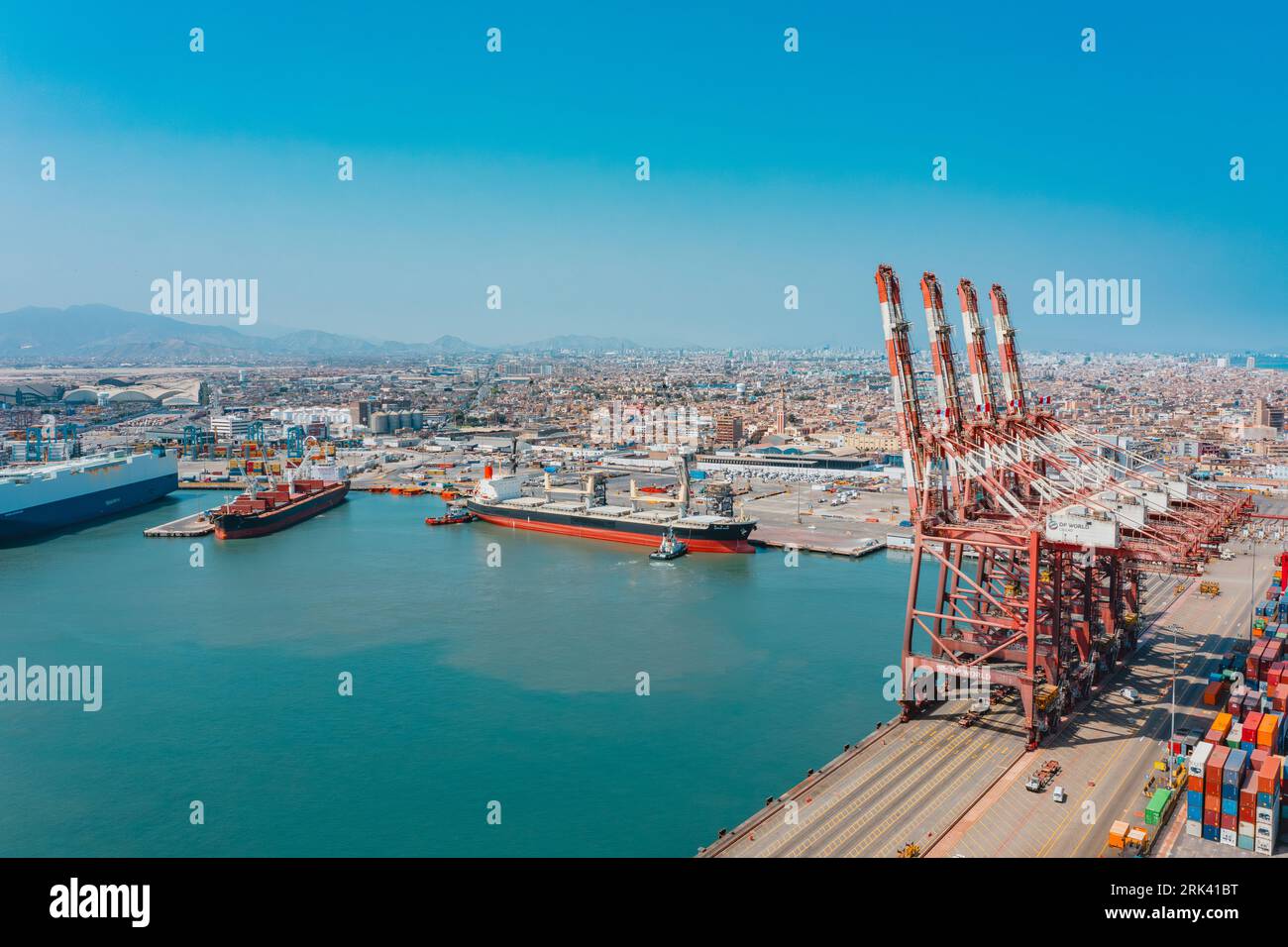 Callao, Lima. Peru 2023. View of dock and containers in the Expansion ...