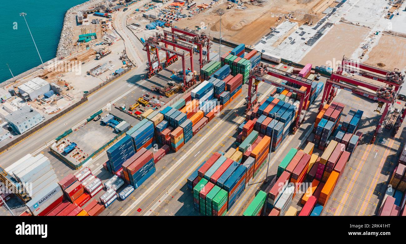 Callao, Lima. Peru 2023. View of dock and containers in the Expansion ...