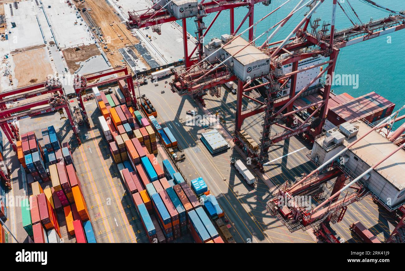 Callao, Lima. Peru 2023. View of dock and containers in the Expansion ...