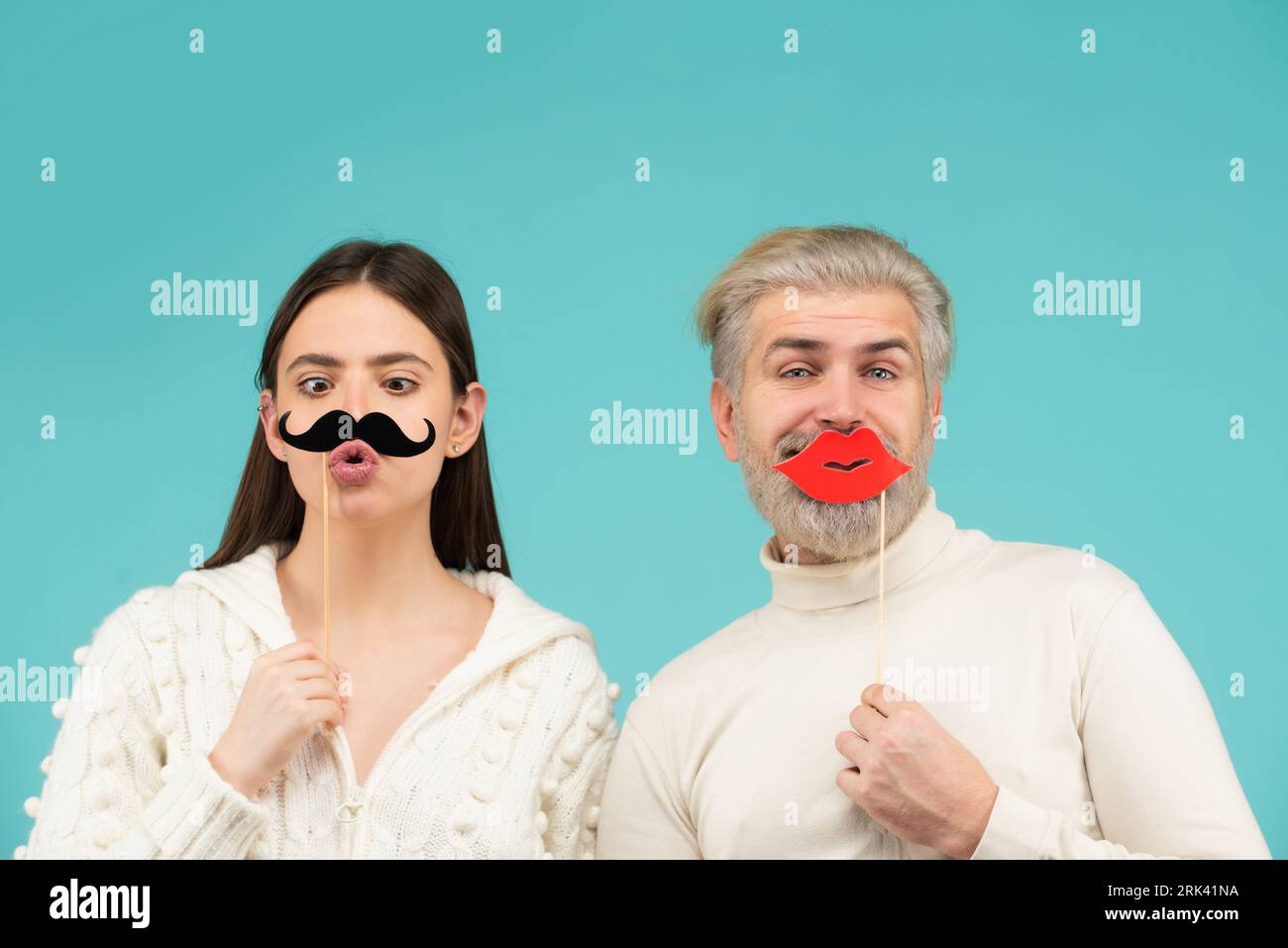Gender, equality diversity concept. Male female portrait. Funny couple ...