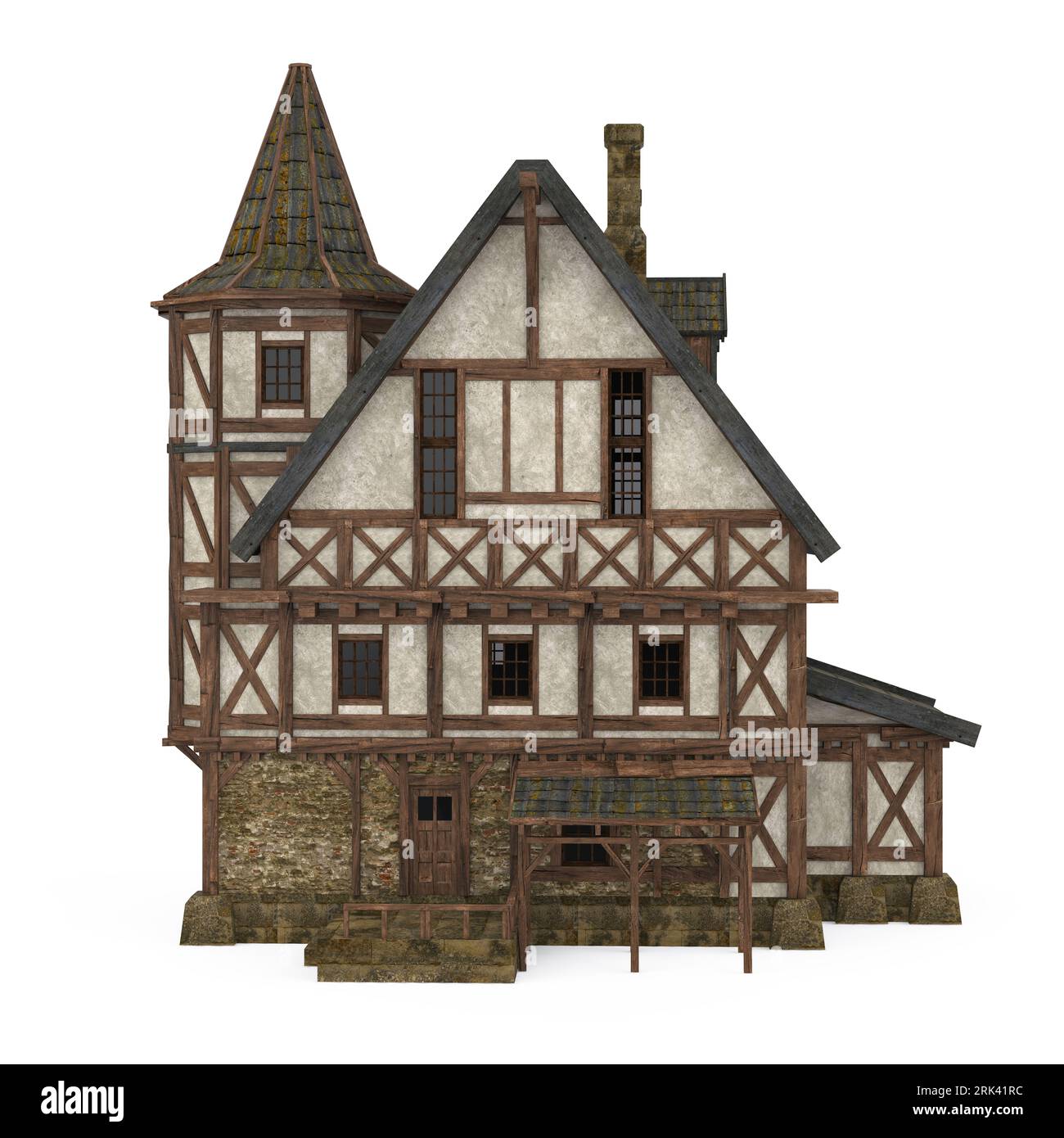 Medieval House Isolated Stock Photo - Alamy