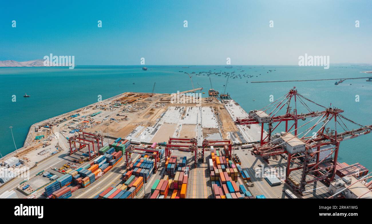 Callao, Lima. Peru 2023. View of dock and containers in the Expansion ...