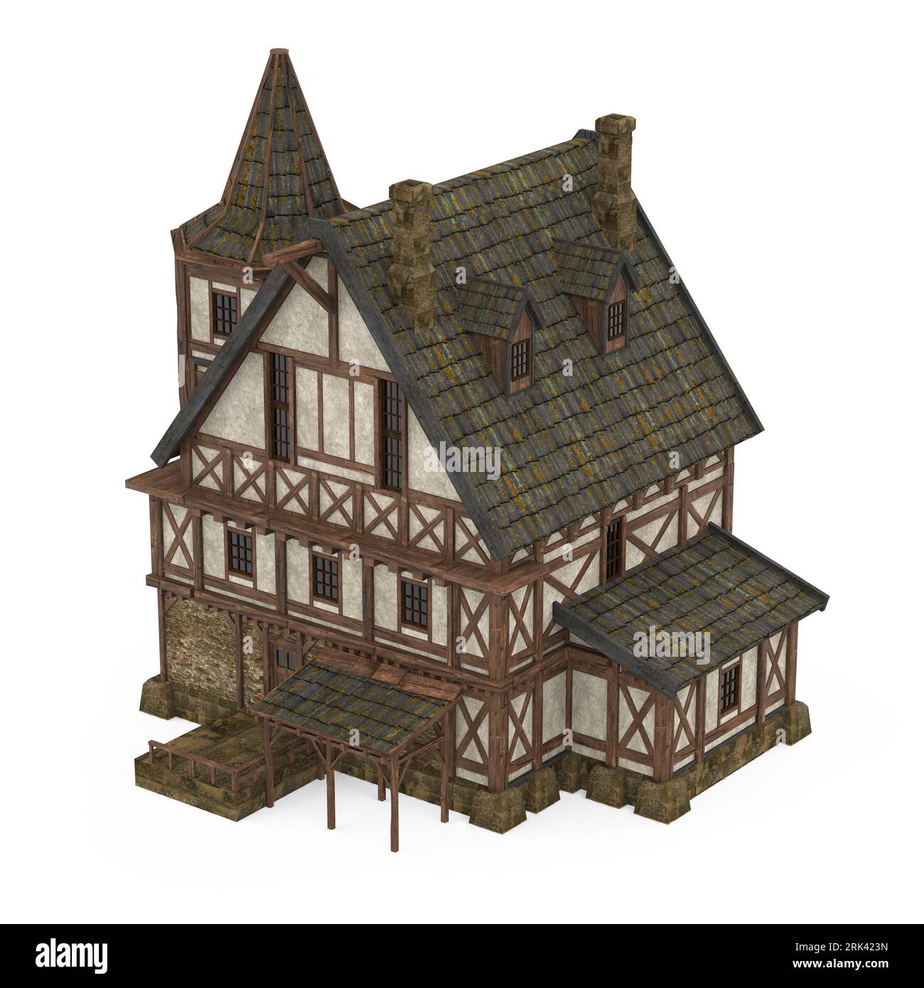 Facade old medieval house Cut Out Stock Images & Pictures - Alamy