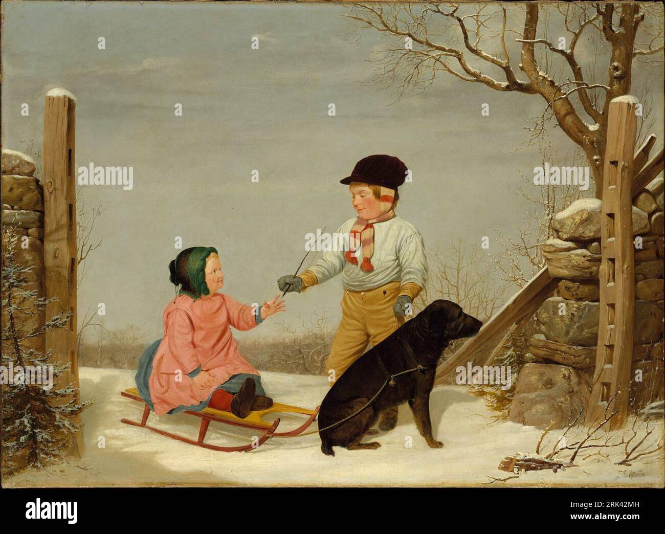 The Sleigh Ride 1845 by James Goodwyn Clonney Stock Photo - Alamy