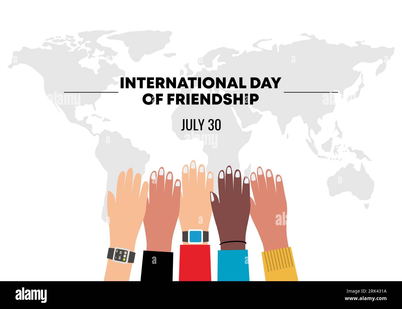 International friendship day background banner poster with five ...