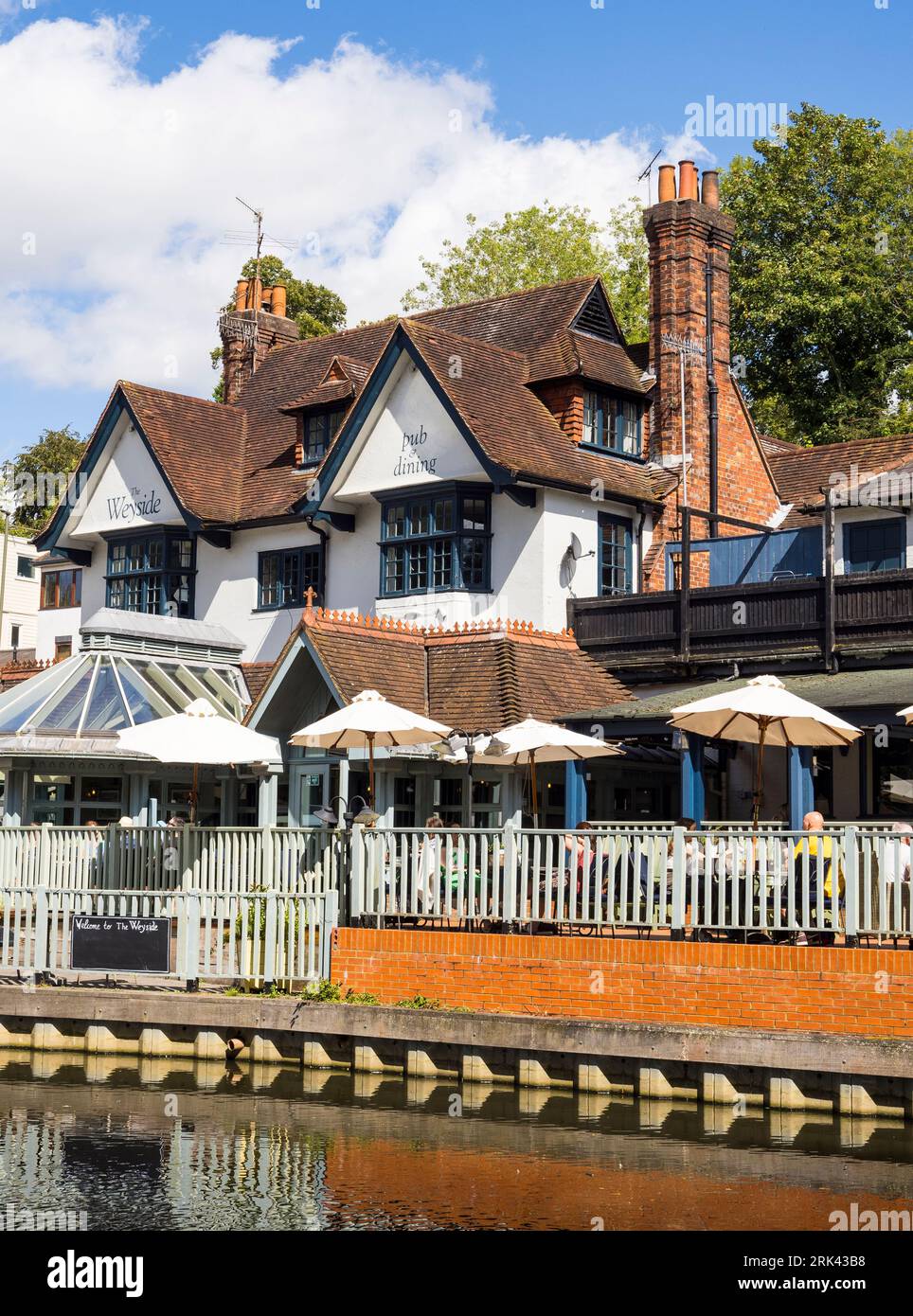 The Weyside, Riverside Pub, Surrey, England, UK, GB Stock Photo - Alamy