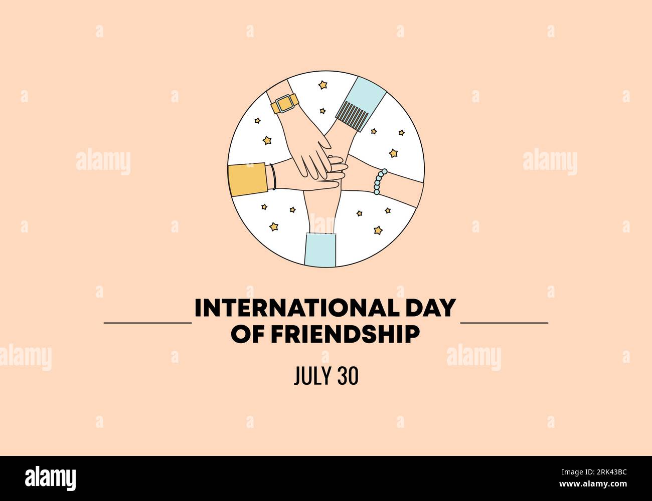 International friendship day background banner poster with 5 diversity ...