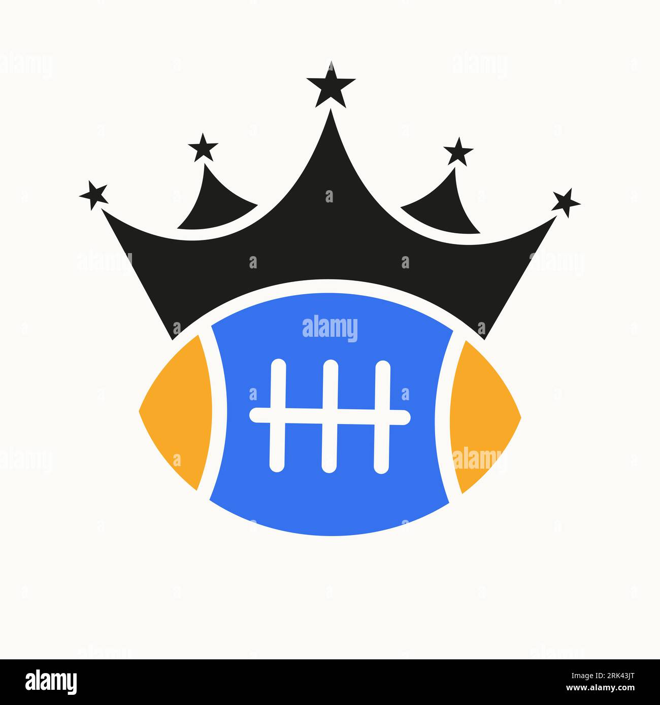 Rugby Logo Design Concept With Crown Icon. Rugby Winner Symbol Stock ...