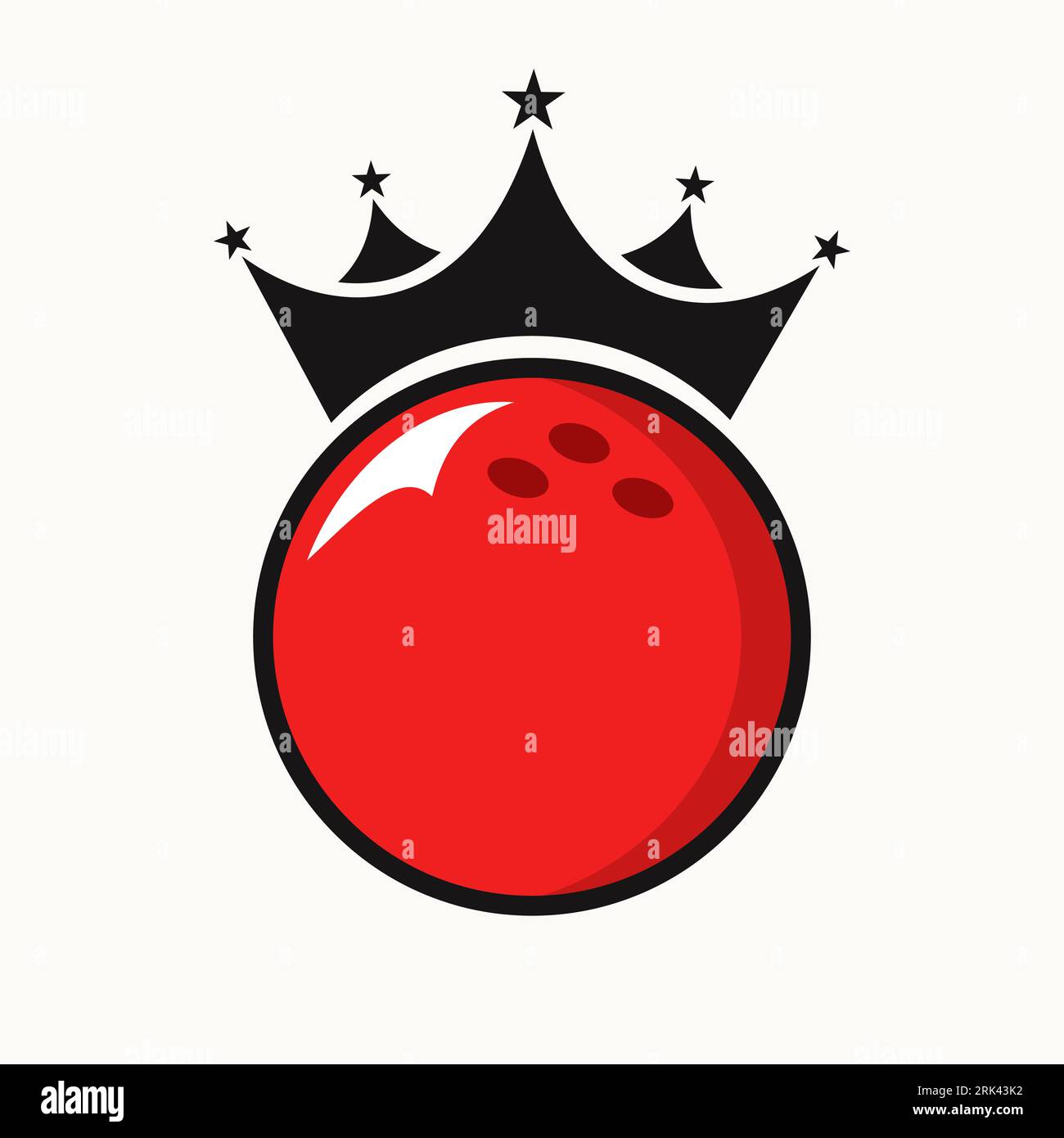 Bowling Logo Design Concept With Crown Icon. Bowling Winner Symbol ...