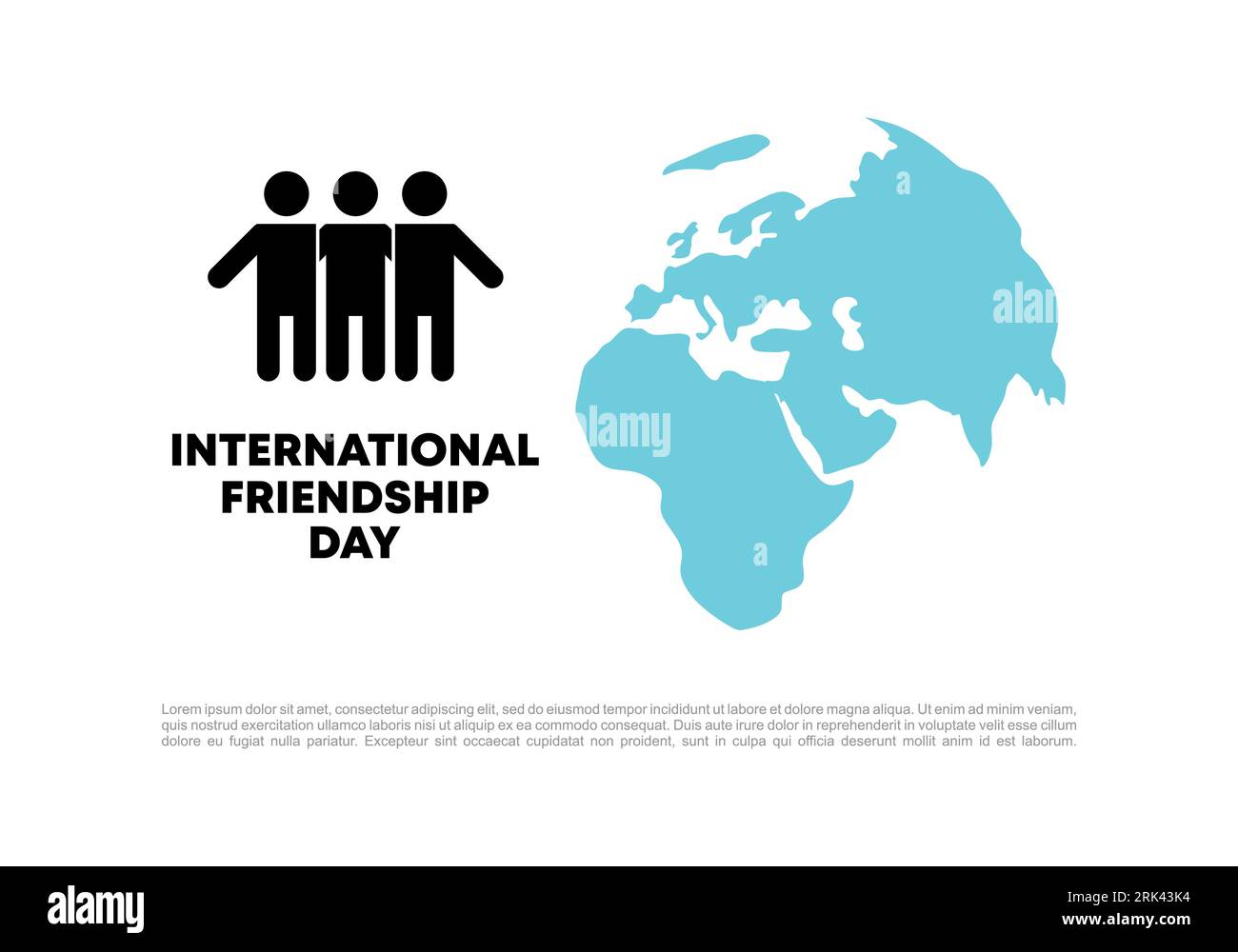 International friendship day background banner poster with three people ...