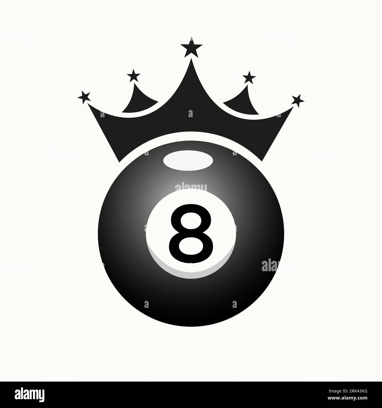 Poolball Logo Design Concept With Crown Icon. Poolball Winner Symbol ...