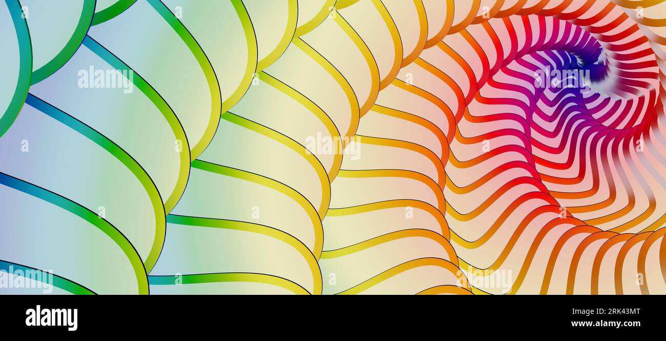 An illustration of a colorful spiral design on a white background Stock ...