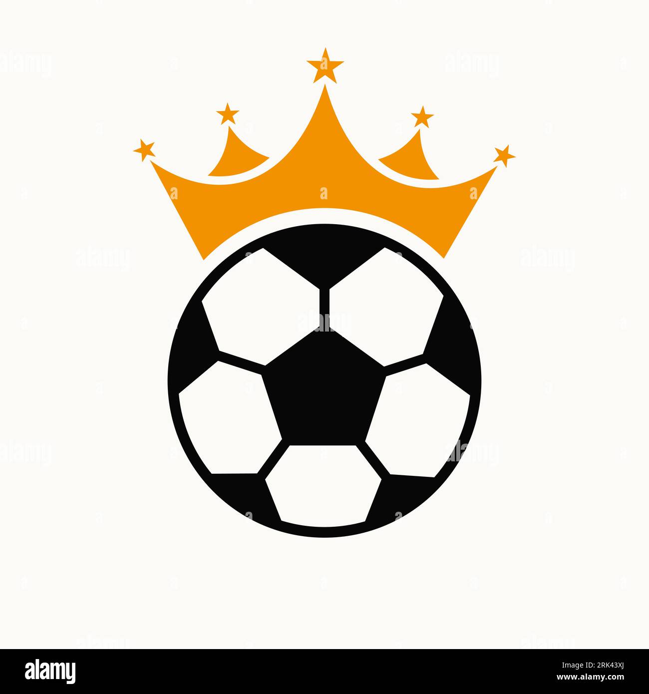 Football Logo Design Concept With Crown Icon. Soccer Winner Symbol ...