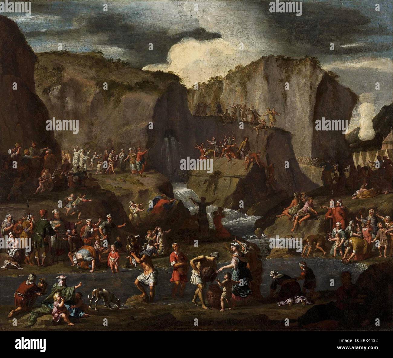 Moses strikes water from the stone 1714 by Krzysztof Lubieniecki Stock ...