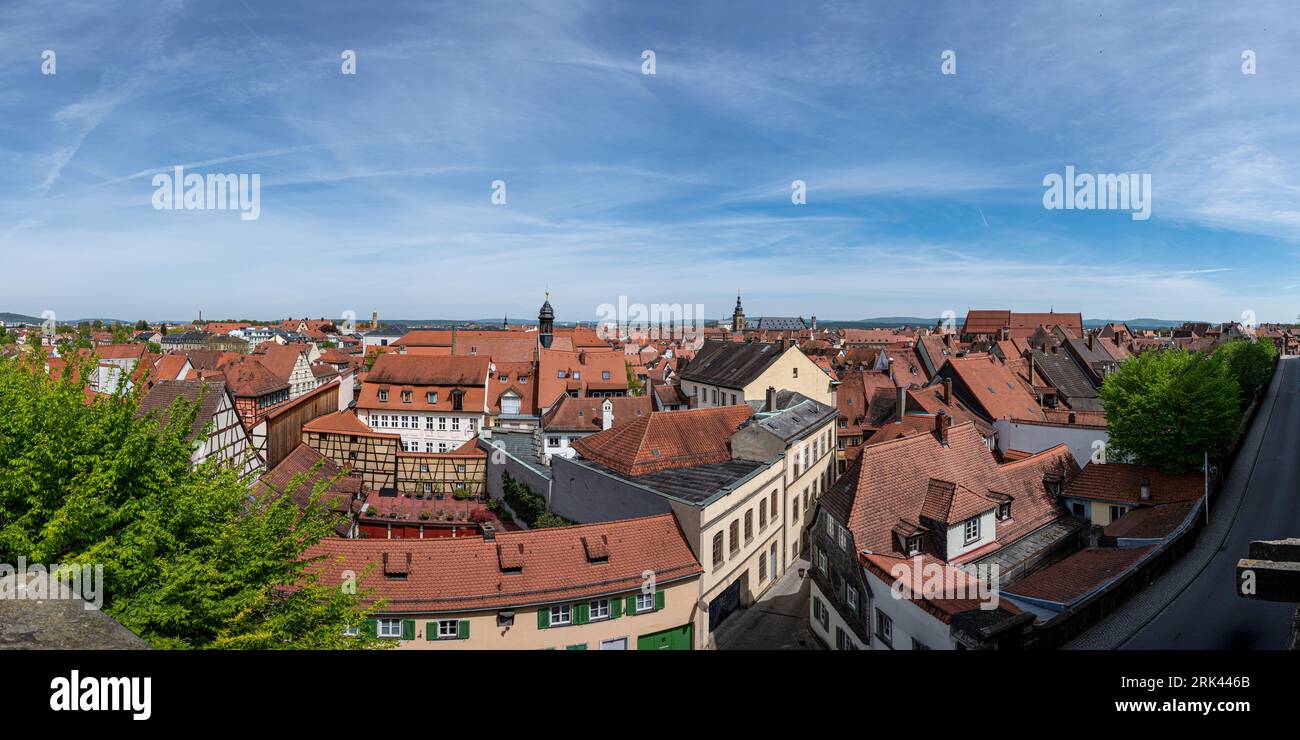 Panorama view of old town from above in Bamberg, Germany Stock Photo ...