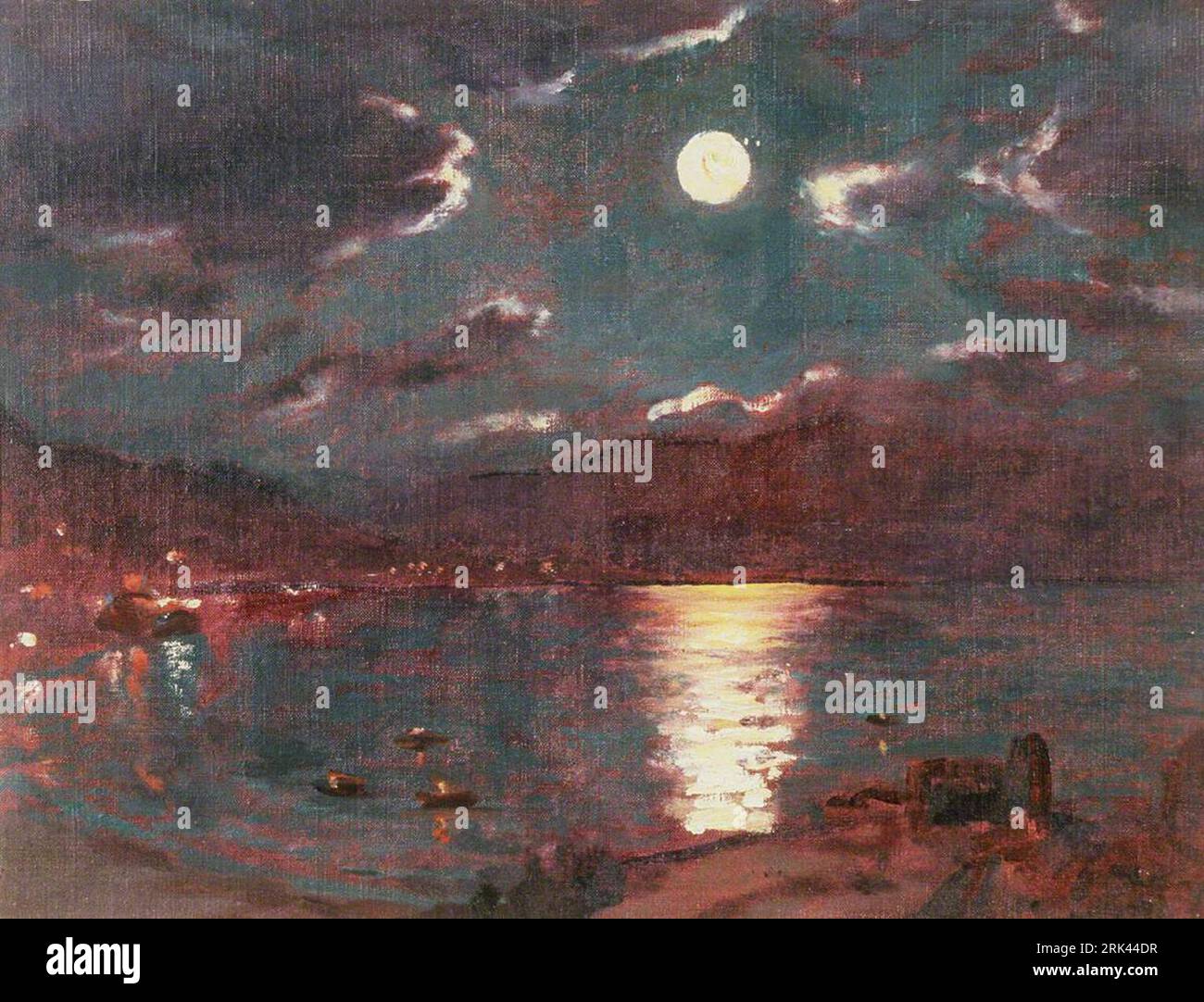 Barmouth Moonlight circa 1913 by Christopher Williams Stock Photo - Alamy