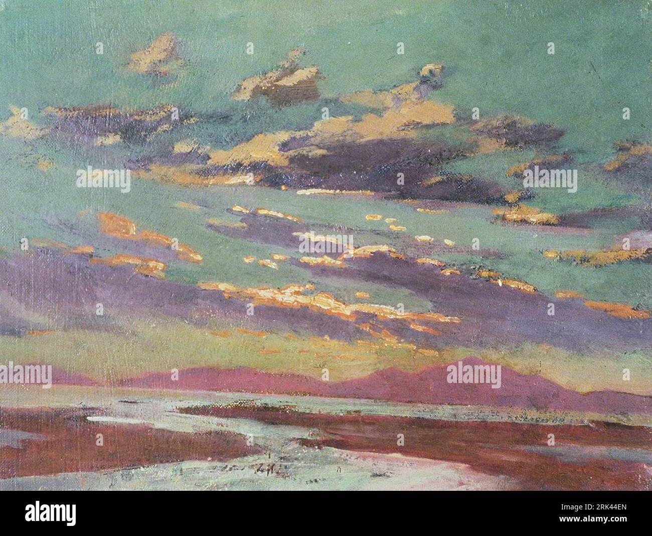 Sunset from Barmouth circa 1913 by Christopher Williams Stock Photo - Alamy
